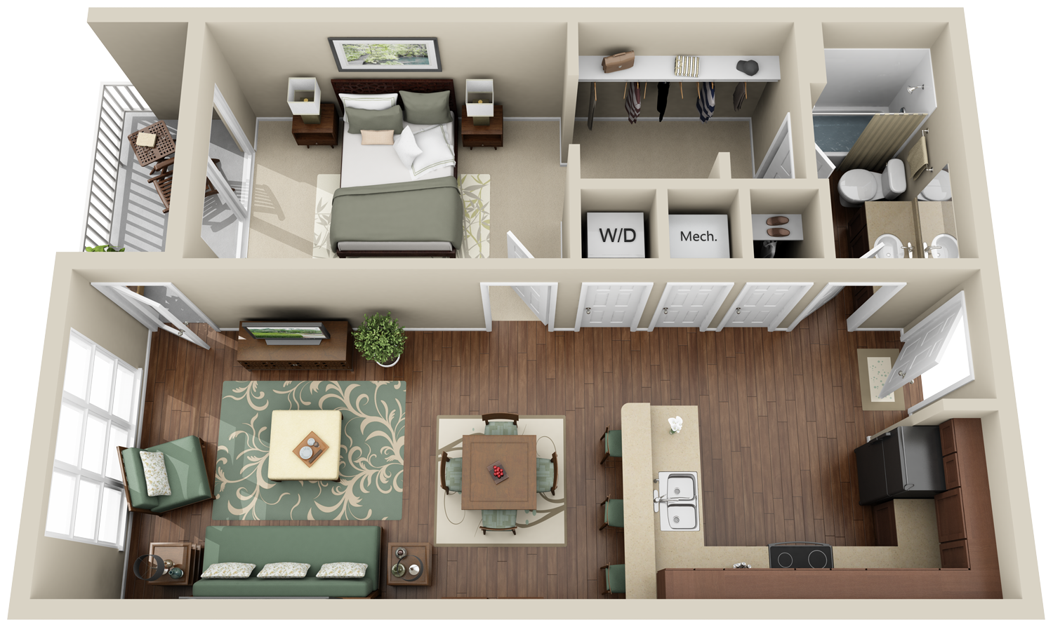 2 Apartments And Condos 3Dplans