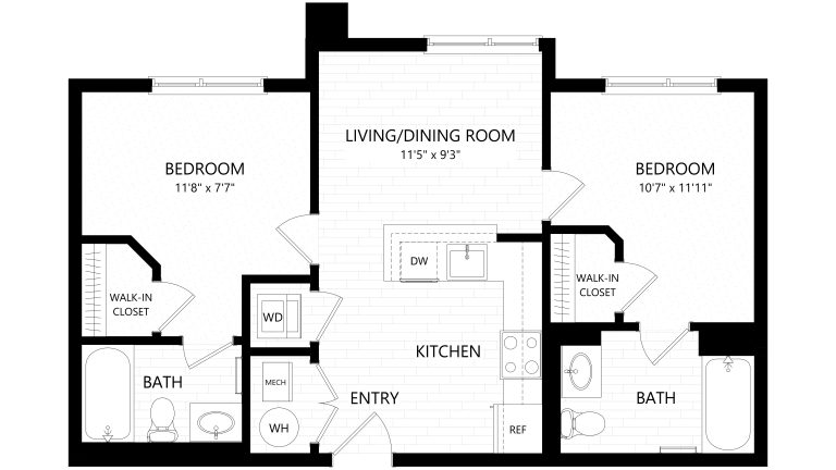 Black & White 2D Floor Plans - 3DPlans
