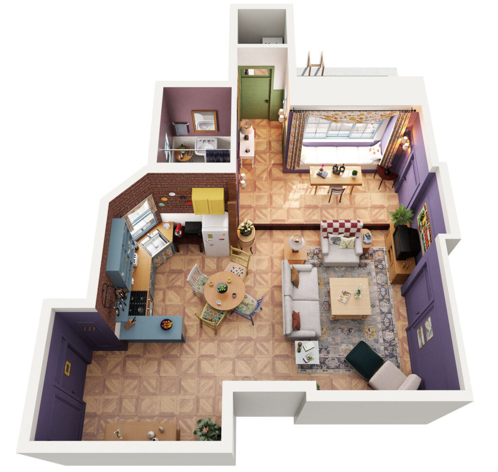 A 3D Glimpse Inside the “Friends” Apartment – 3DPlans